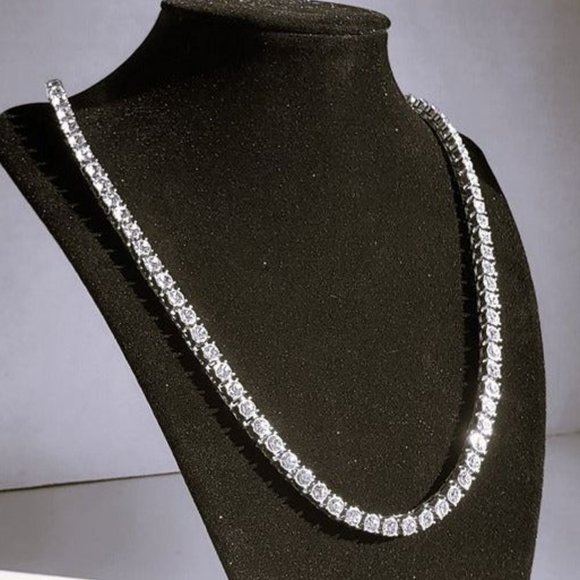 Accessories | 24 Mens 18k White Gold Diamond Necklace 4ct 18 Karat ...